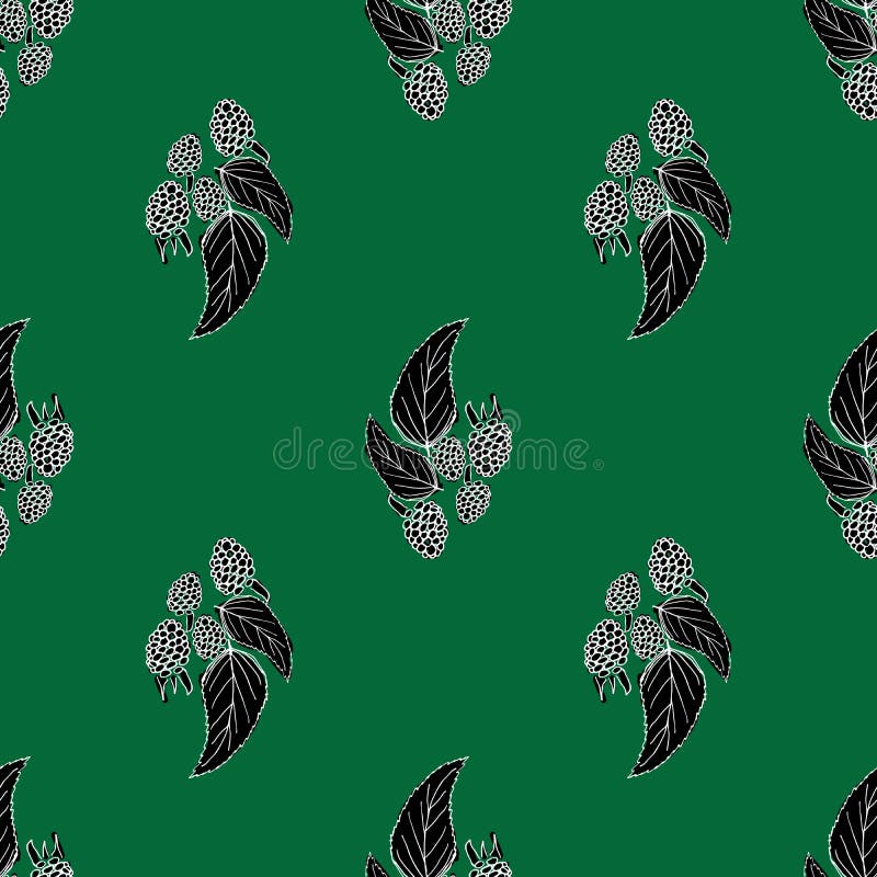 Dewberry Pattern Hand Drawn Set Stock Vector - Illustration of dewberry ...