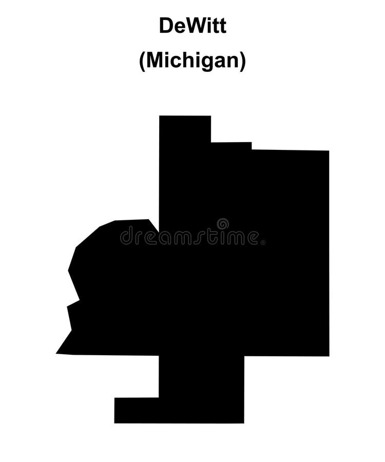 DeWitt outline map stock vector. Illustration of michigan - 387410877