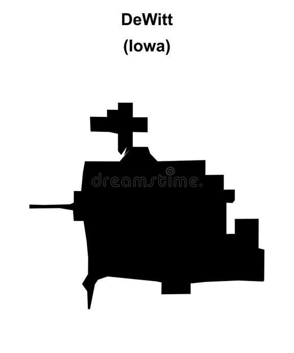 DeWitt outline map stock vector. Illustration of outline - 387202879