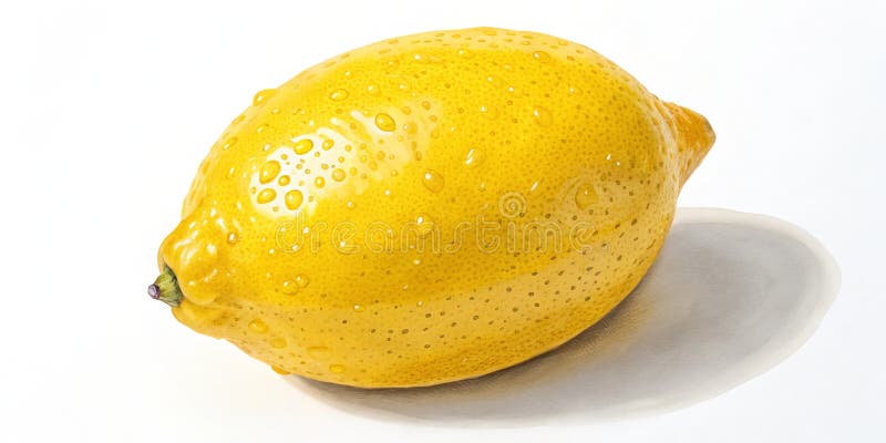 Dewy Lemon Colored Pencil Still Life, Citrus Fruit, Realistic Render ...