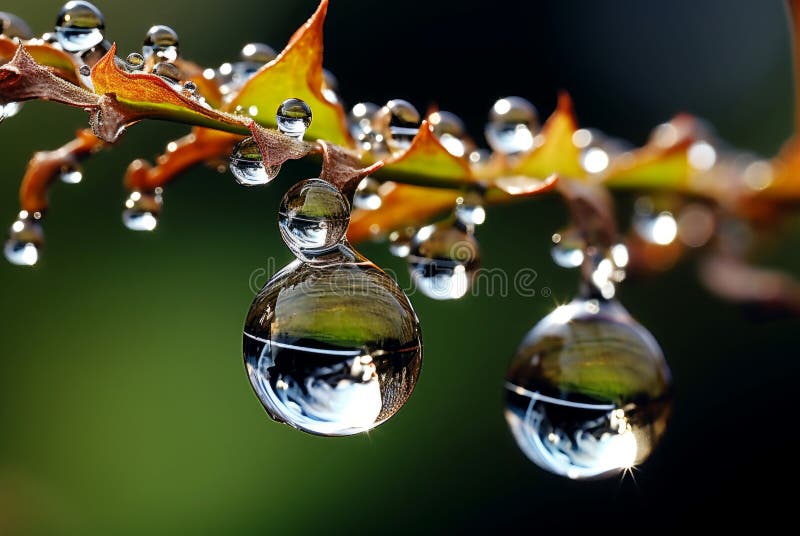 Dewy Macro Drops Nature. Generate Ai Stock Illustration - Illustration ...