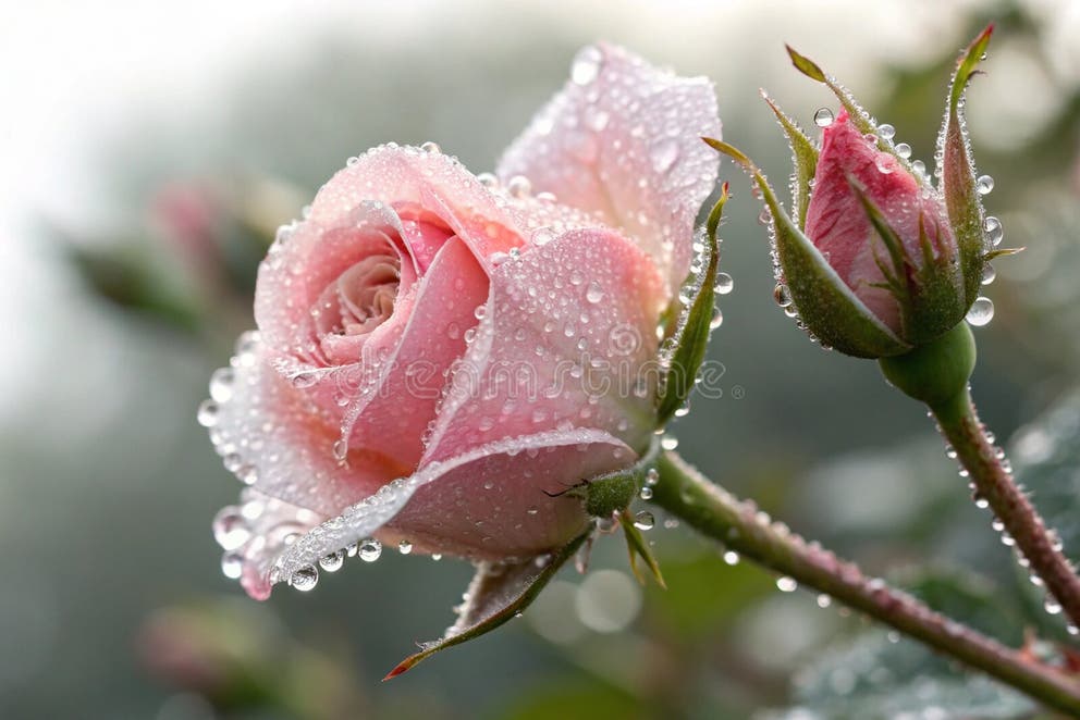 Dewy Rose Bud stock illustration. Illustration of rose - 357642722