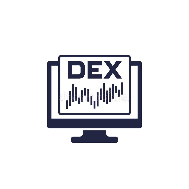 DEX, Decentralized Exchange Icon on White Stock Illustration ...