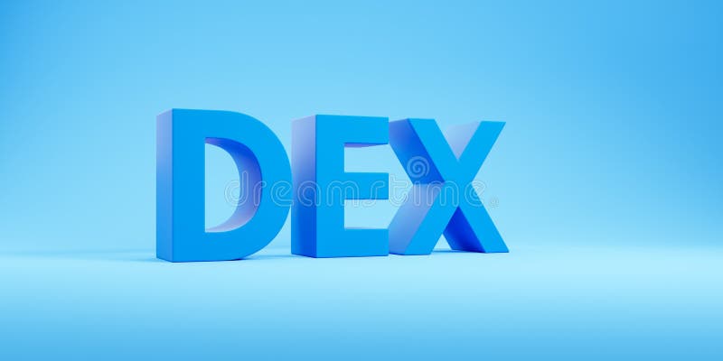 DEX Symbol on Blue Background, Cryptocurrency and Blockchain Concept ...