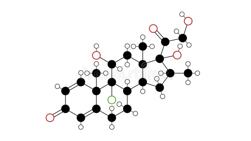 Dexamethasone Molecule, Structural Chemical Formula, Ball-and-stick ...