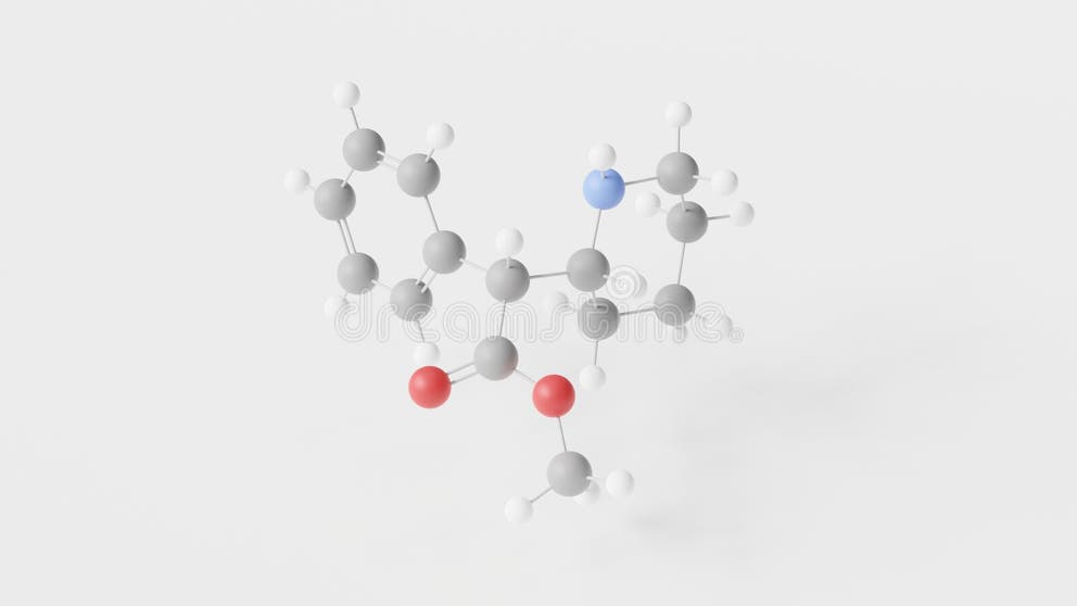 Dexmethylphenidate Molecule 3d, Molecular Structure, Ball and Stick ...