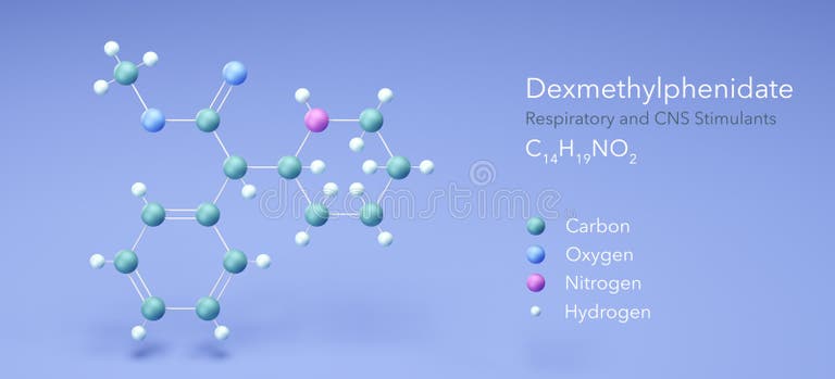 Dexmethylphenidate Molecule, Molecular Structures, Respiratory and CNS ...