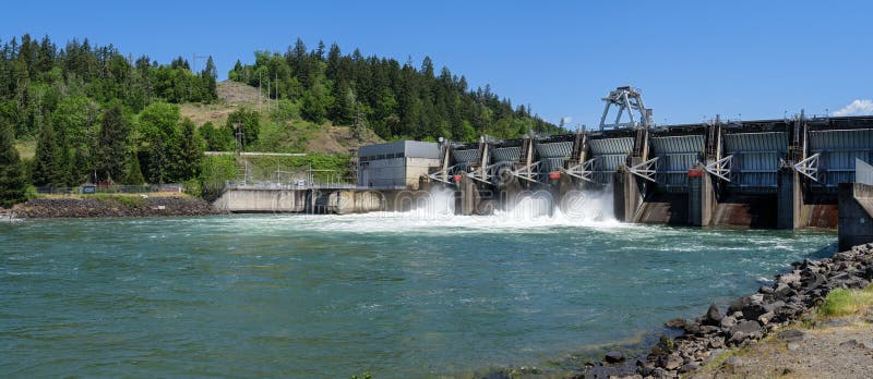 Dexter, Oregon, USA - May 16, 2023: Panorama of Water from the ...