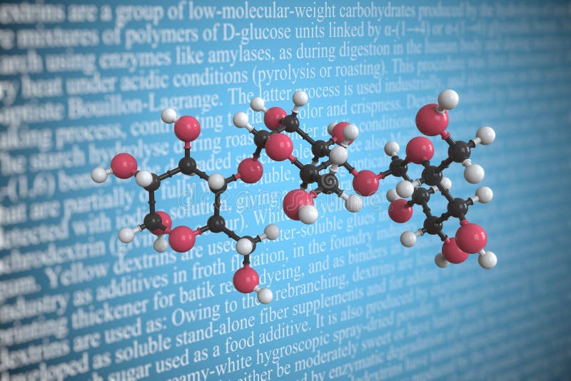 Dextrin Scientific Molecular Model, 3D Rendering Stock Illustration ...