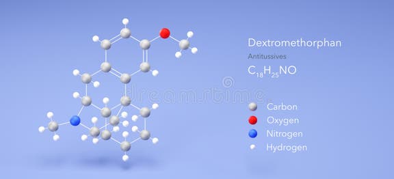 Dextromethorphan Molecule, Molecular Structures, Antitussives, 3d Model ...