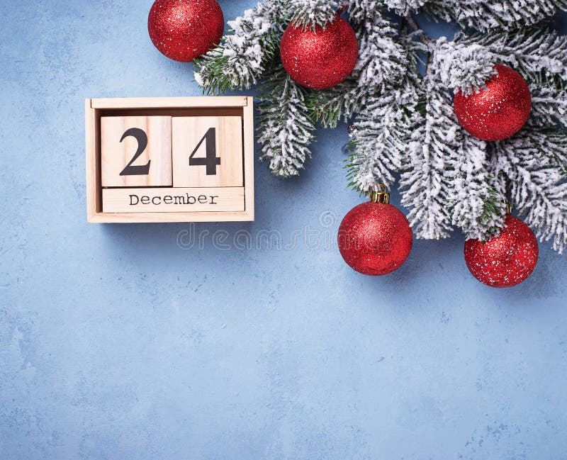 Weihnachten Eve Date On Calendar 24. Dezember Stockfoto - Bild von ...