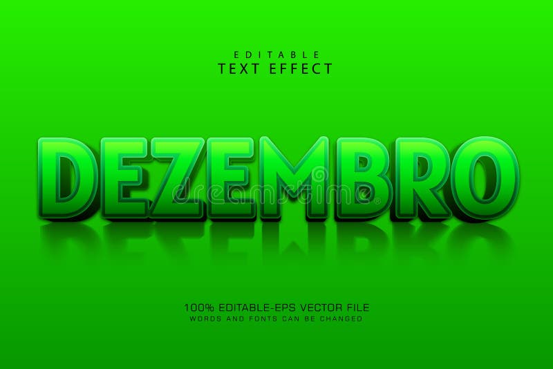 Dezembro Editable Text Effect 3 Dimension Modern Style Stock Vector ...