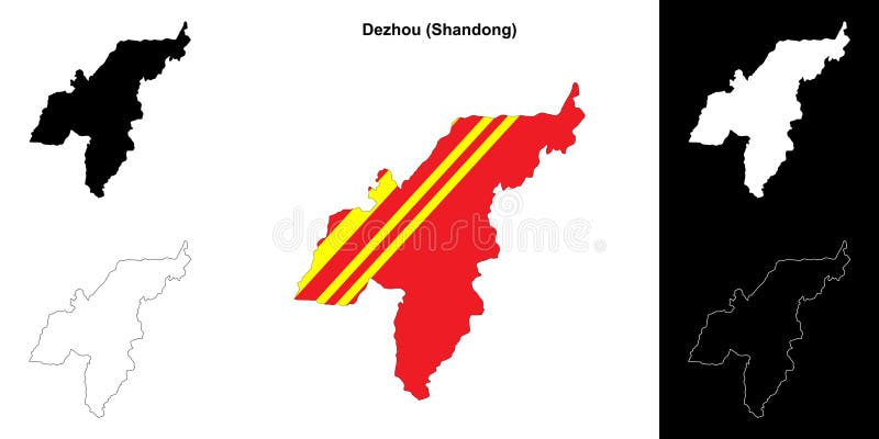 Dezhou outline map stock illustration. Illustration of shandong - 334844000