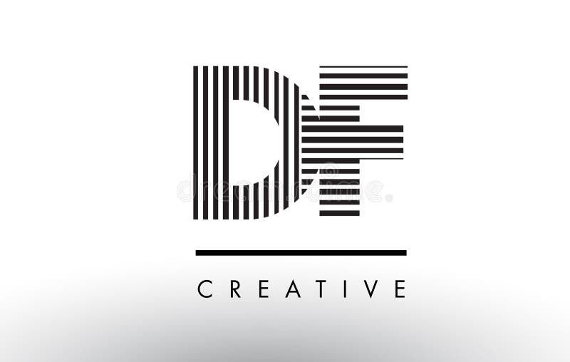 DF D F Black and White Lines Letter Logo Design. Stock Vector ...