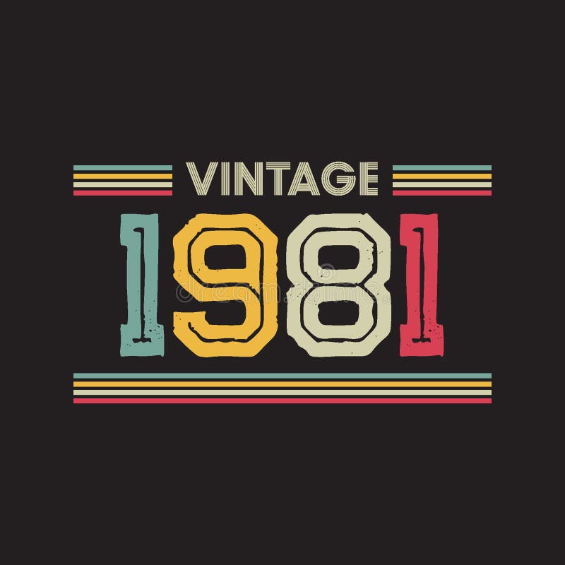 1981 Vintage T Shirt Design Vector, Vintage Design Stock Vector ...