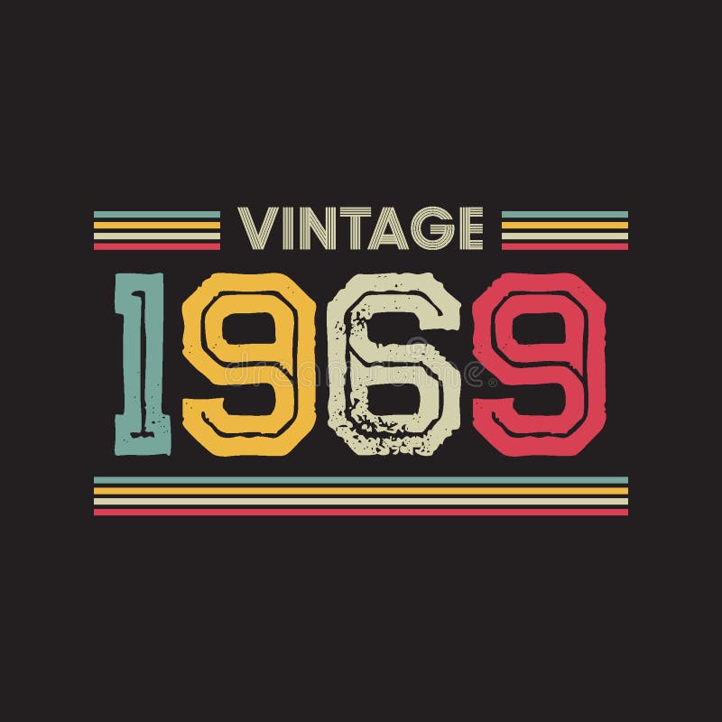 1969 Vintage T Shirt Design Vector, Vintage Design Stock Vector ...