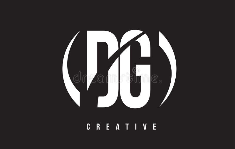 DG D G White Letter Logo Design with Black Background. Stock Vector ...