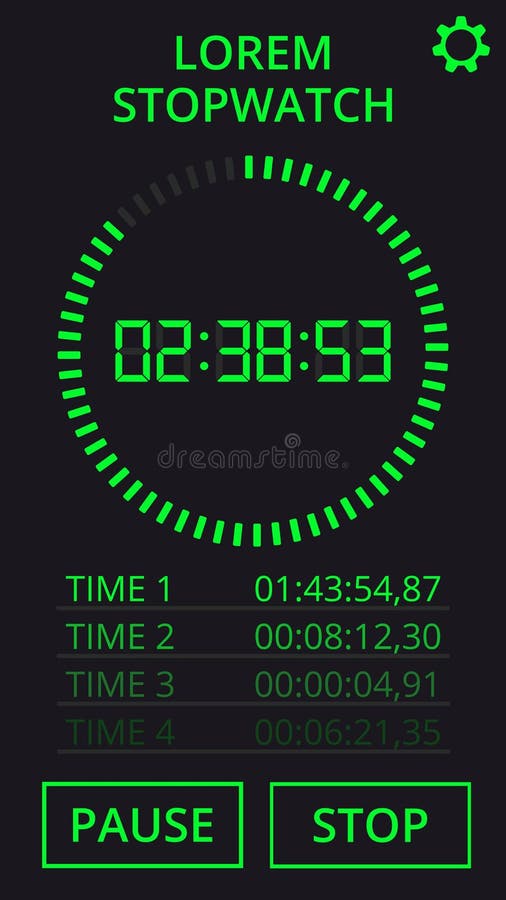 Dgital Timer Vector Icon. Clock, Stopwatch And Watch With Numerals ...