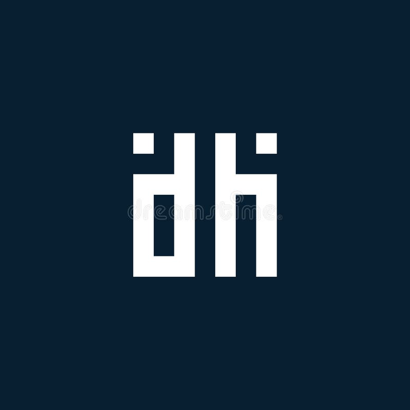 DH Initial Monogram Logo with Geometric Style Stock Illustration ...