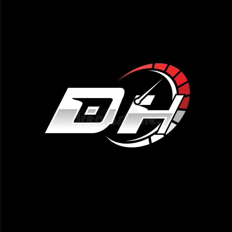 DH Logo Letter Speed Meter Racing Style Stock Vector - Illustration of ...