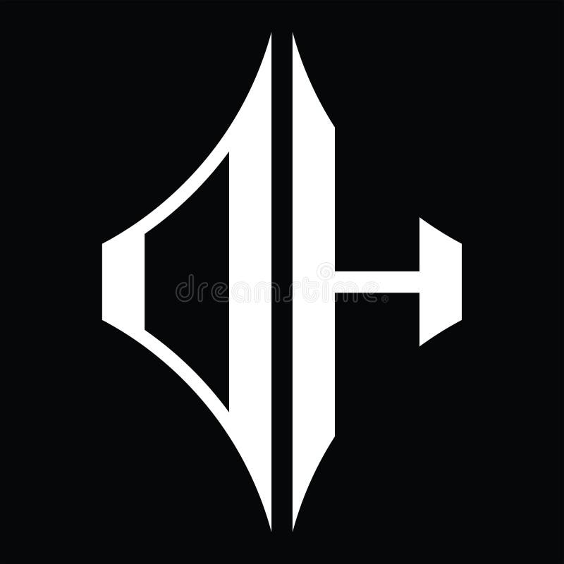 DH Logo Monogram with Diamond Shape Design Template Stock Vector ...
