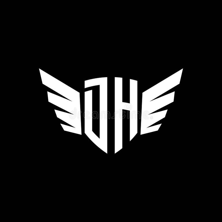DH Monogram Wing Shape Style Stock Vector - Illustration of creative ...