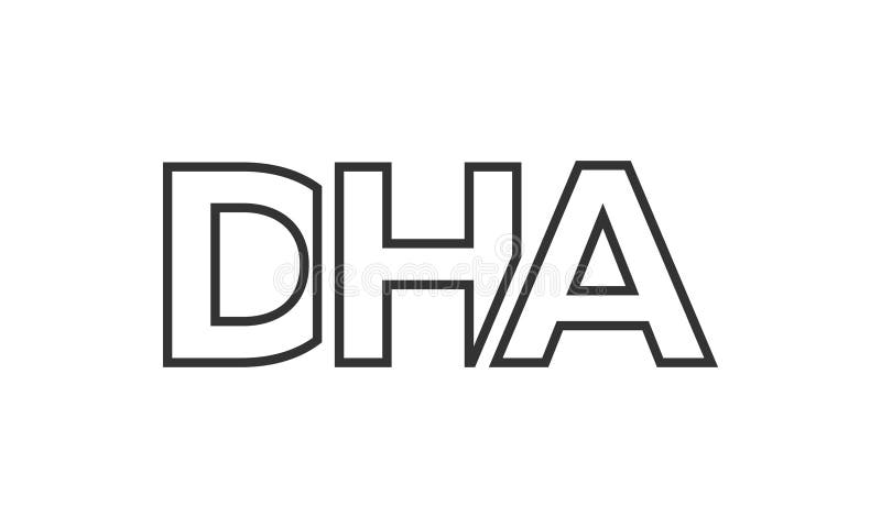 DHA Logo Design Template with Strong and Modern Bold Text. Initial ...