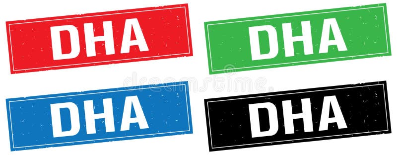 DHA Text, on Rectangle Stamp Sign. Stock Illustration - Illustration of ...