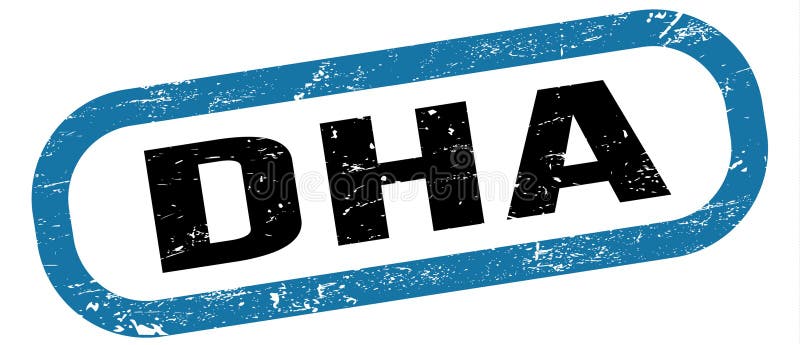 DHA, Text Written on Blue-black Stamp Sign Stock Illustration ...
