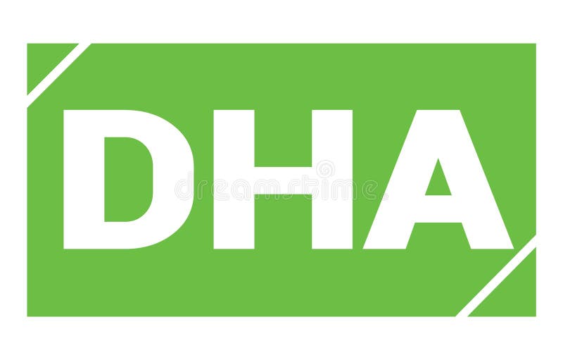 DHA Text Written on Green Stamp Sign Stock Illustration - Illustration ...