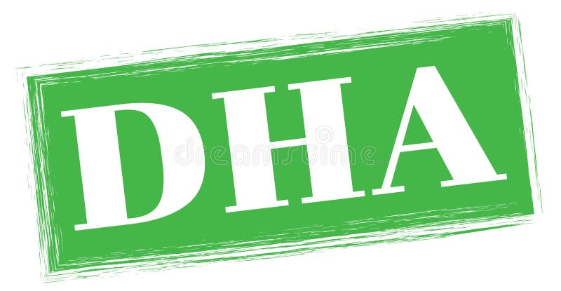 DHA Text Written on Green Stamp Sign Stock Illustration - Illustration ...