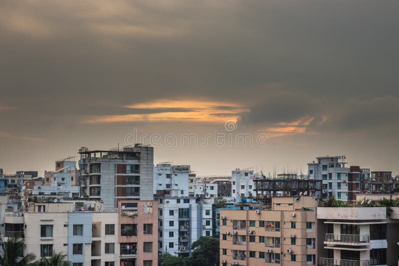 Dhaka City Cityscape with Nice Sky and Buildings Stock Image - Image of ...