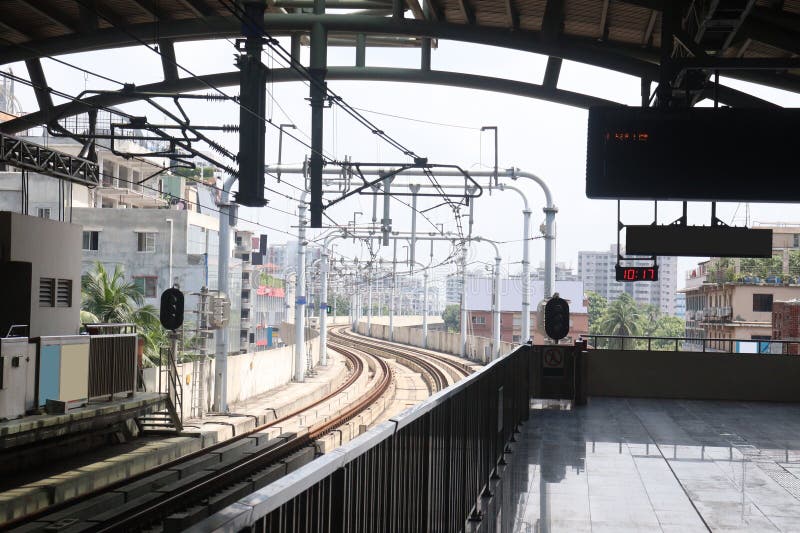 Dhaka Metro Rail Station View Stock Image - Image of construction ...