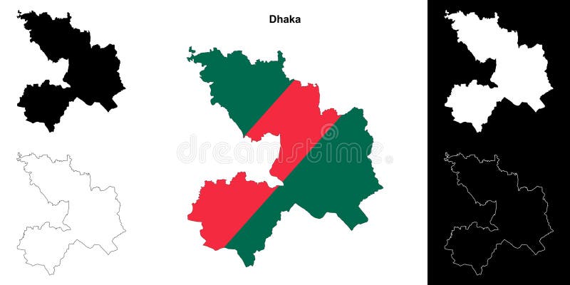 Dhaka outline map stock illustration. Illustration of design - 357723208