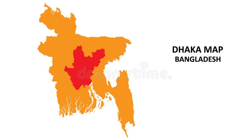 Dhaka State and Regions Map Highlighted on Bangladesh Map Stock Vector ... Dhaka State and Regions Map Highlighted on Bangladesh Map Stock Vector ...