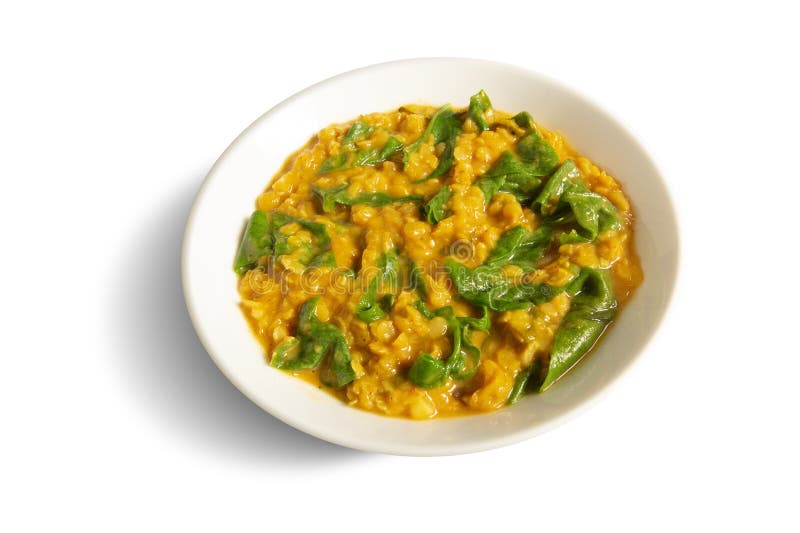 Dhal and Spinach Curry White Stock Image - Image of backgroung, stick ...