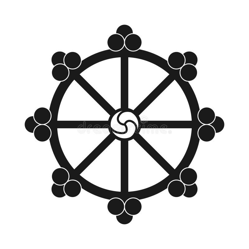 Dhamma Wheel. Buddhist Wheel Stock Vector - Illustration of number ...