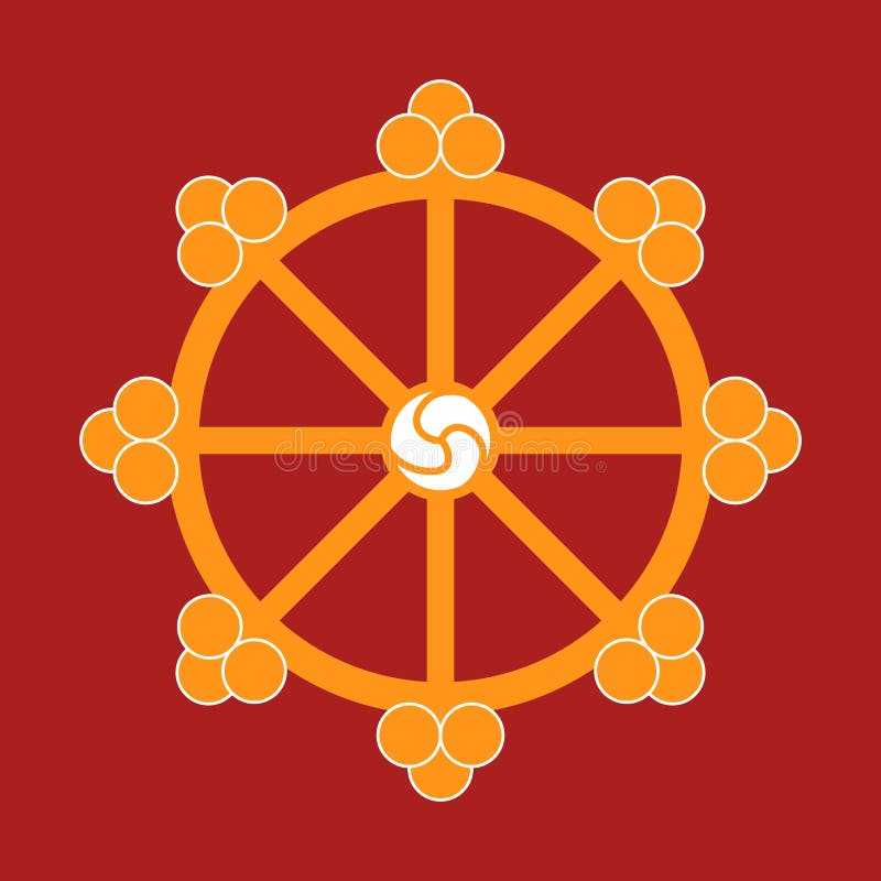 Dhamma Wheel. Buddhist Wheel Stock Vector - Illustration of asia ...