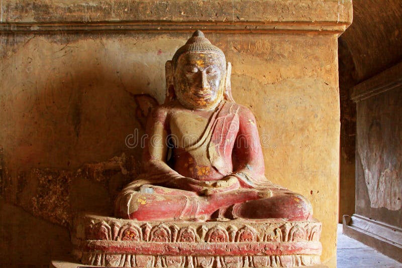 Dhammayangyi Temple Buddha Image, Bagan, Myanmar Stock Image - Image of ...