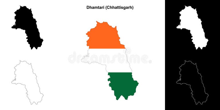 Dhamtari outline map stock vector. Illustration of detailed - 368825528