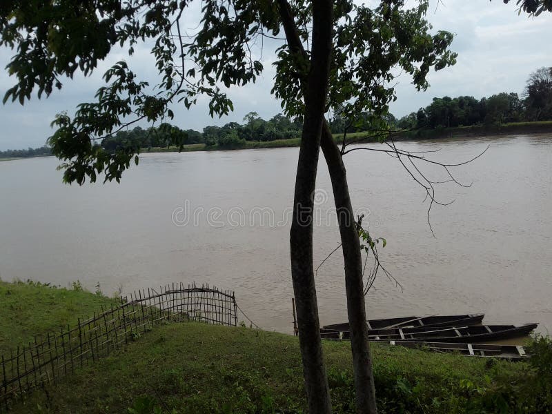 Dhansiri River at Dhansiripara Gaon in Golaghat Assam Stock Photo ...