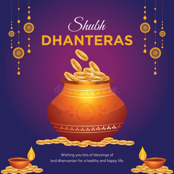 Banner Design of Happy Dhanteras Stock Vector - Illustration of ...