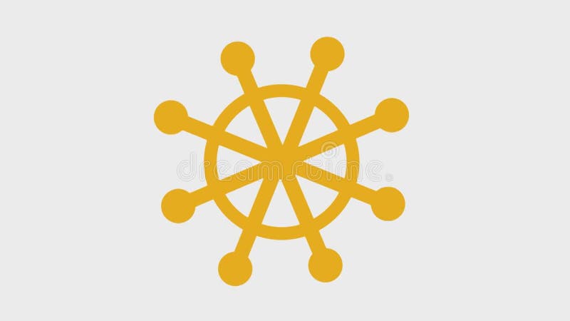 Dharma Chakra Wheel on Isolated White Background. Stock Footage - Video ...
