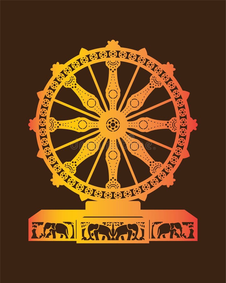 The Dharrma chakra stock vector. Illustration of indian - 261488239