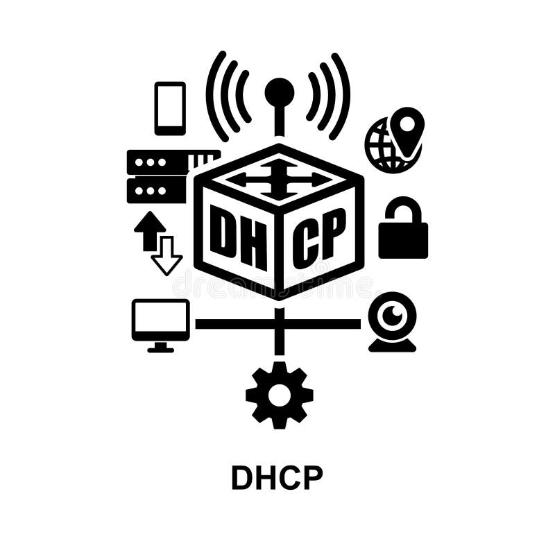 DHCP Icon Isolated on White Background Stock Vector - Illustration of ...