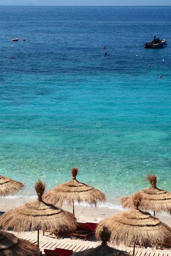 Seascape at Dhermi Beach. Vlore County. Albania Stock Image - Image of ...
