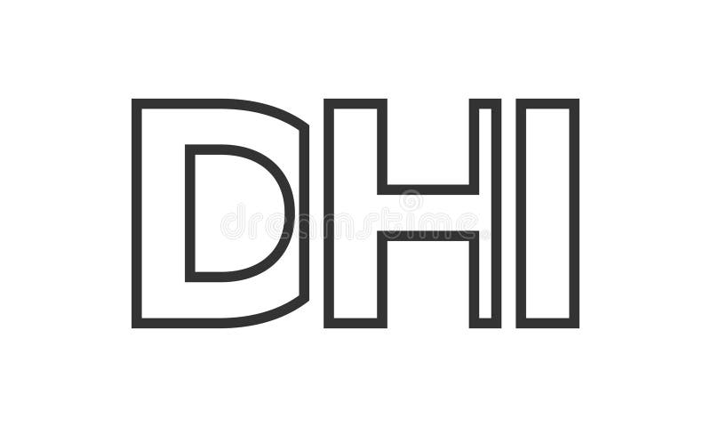 DHI Logo Design Template with Strong and Modern Bold Text. Initial ...