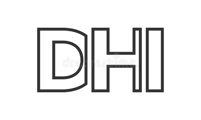 DHI Logo Design Template with Strong and Modern Bold Text. Initial ...