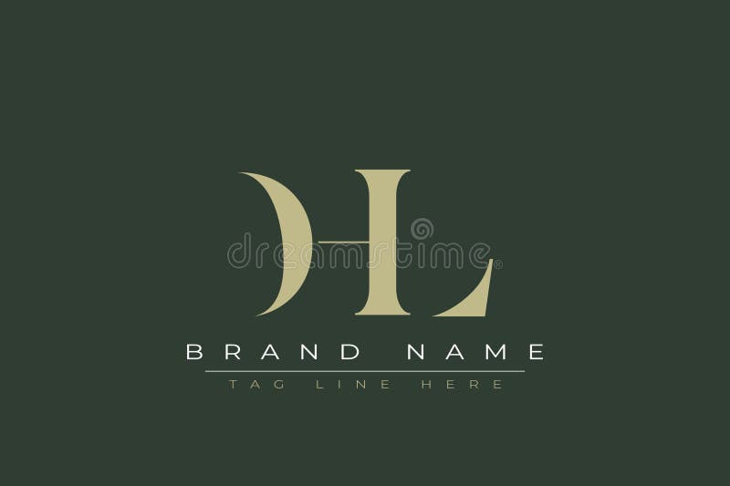 DHL Abstract Letter Logo Design Stock Vector - Illustration of ...