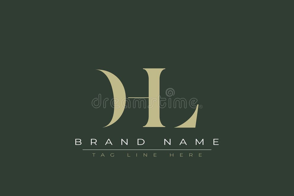 DHL Abstract Letter Logo Design Stock Vector - Illustration of ...